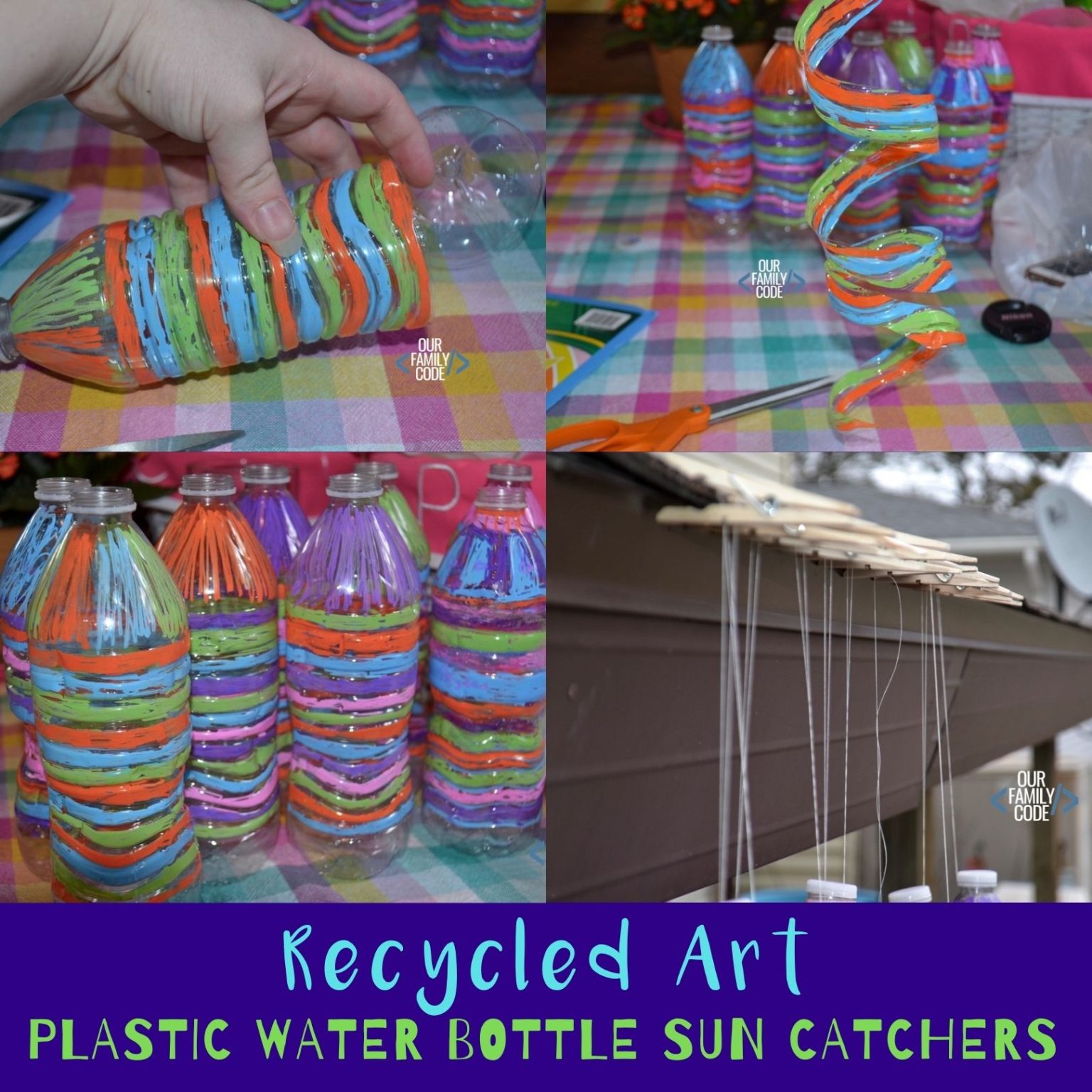 Make Recycled Plastic Water Bottle Sun Catchers - Our Family Code