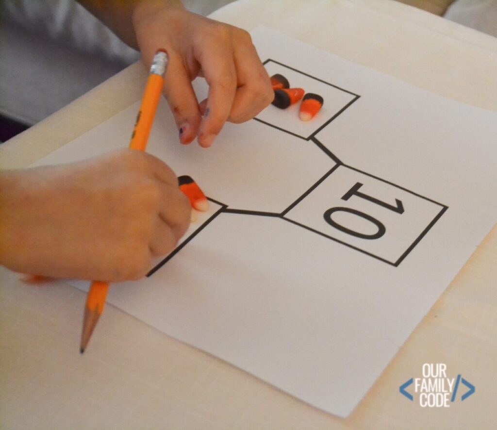 Candy Corn Math: Compose & Decompose the Number 10 - Our Family Code