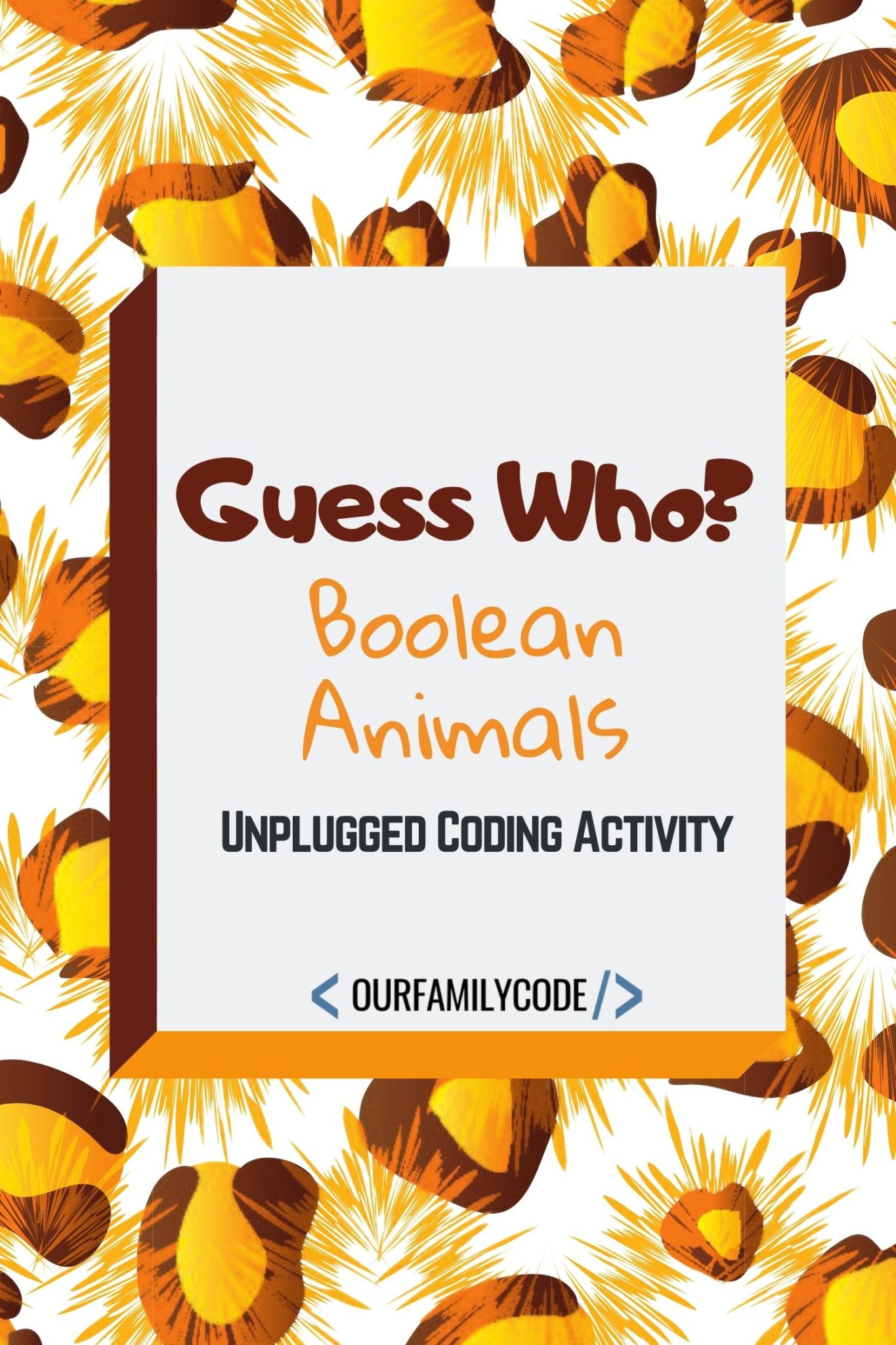Guess the Animal Unplugged Boolean Coding Activity - Our Family Code