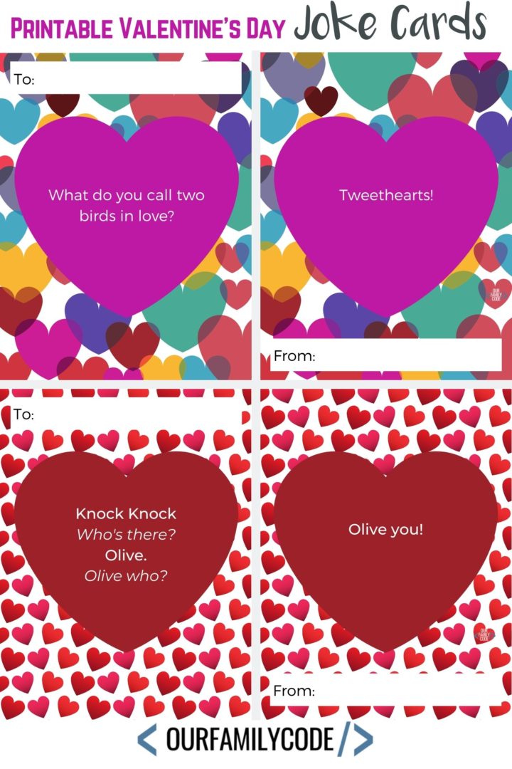 Free Printable Valentine's Day Joke Cards - Our Family Code