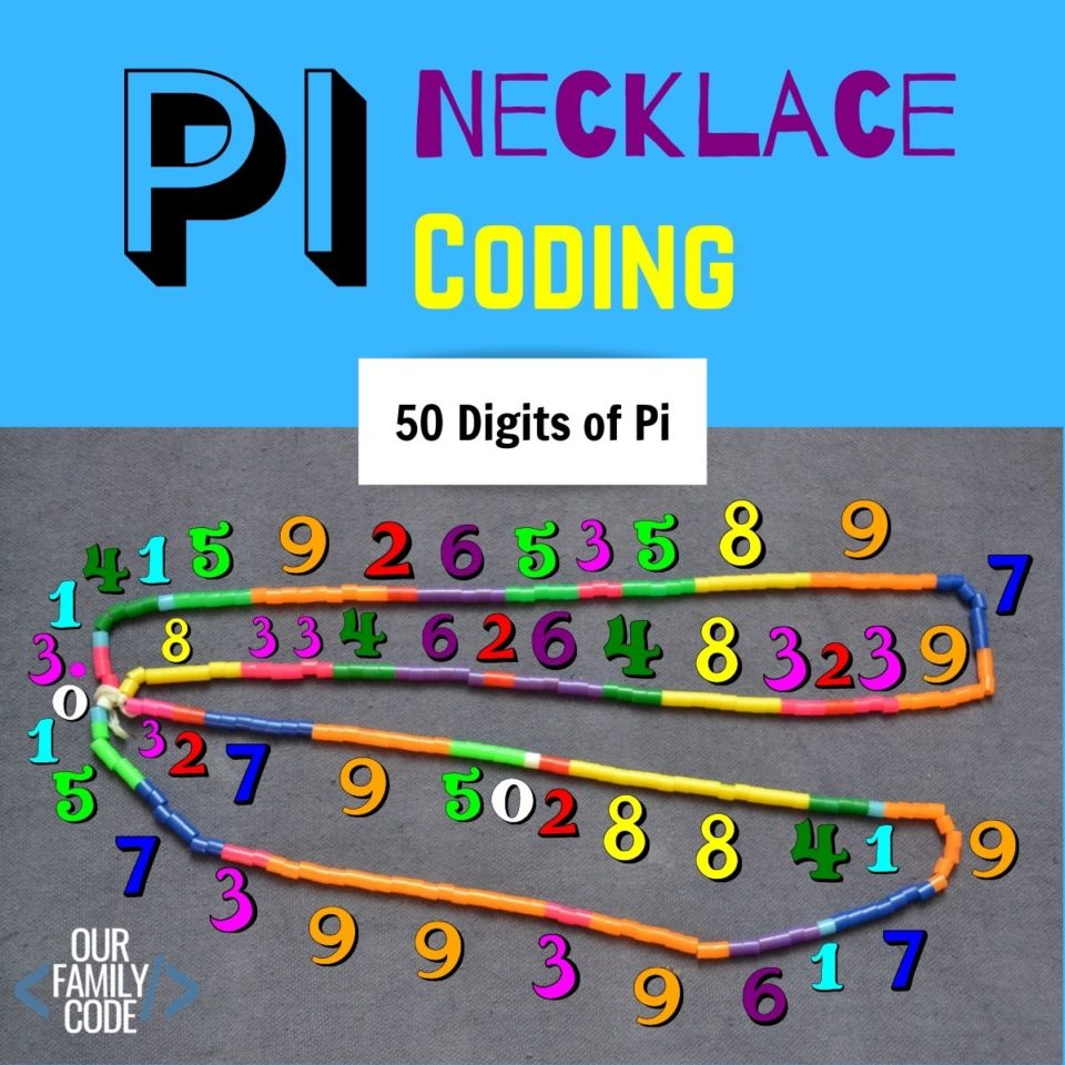 Pi Necklace Coding Unplugged Coding Activity - Our Family Code