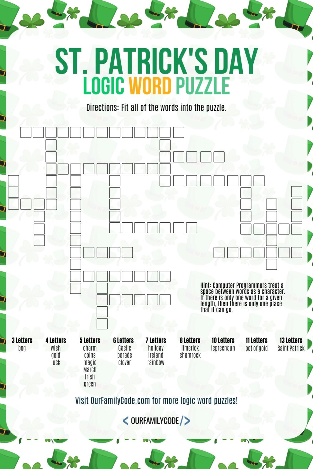Grab Your Free Printable Logic Word Puzzles - Our Family Code