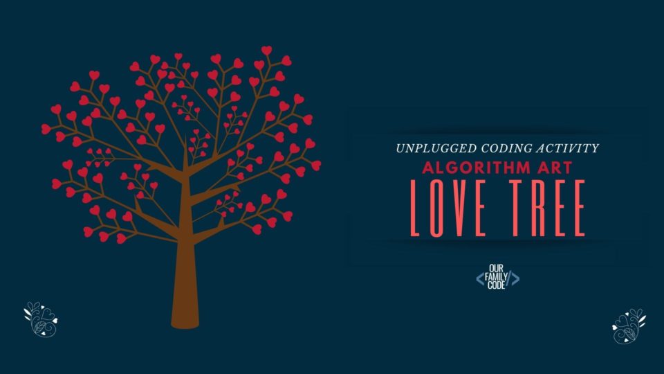 Heart Tree Directed Drawing Valentine's Day Coding - Our Family Code