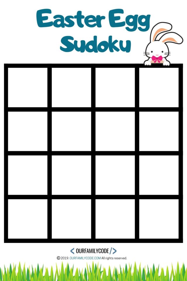 Easter Egg Sudoku Logical Reasoning Puzzle - Our Family Code