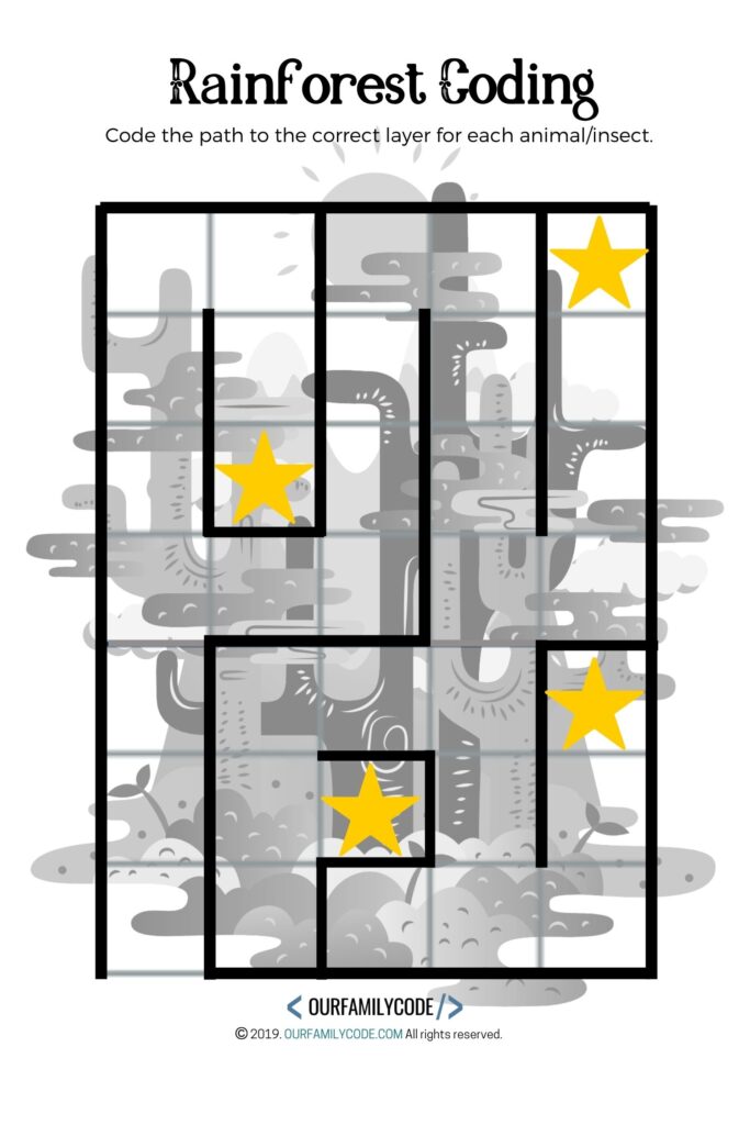 Layers of the Rainforest Unplugged Coding Activity - Our Family Code