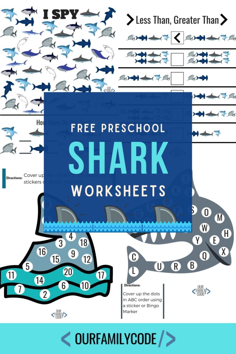 Free Shark Worksheets for Kids for Shark Week Fun! - Our Family Code