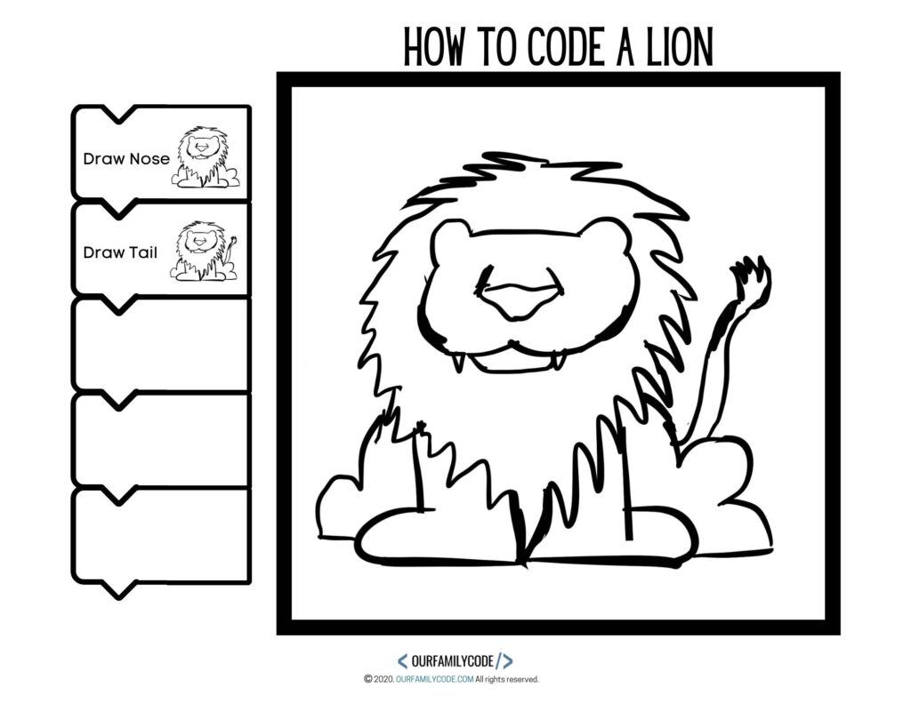 How to Code a Lion Directed Drawing Algorithm Art - Our Family Code