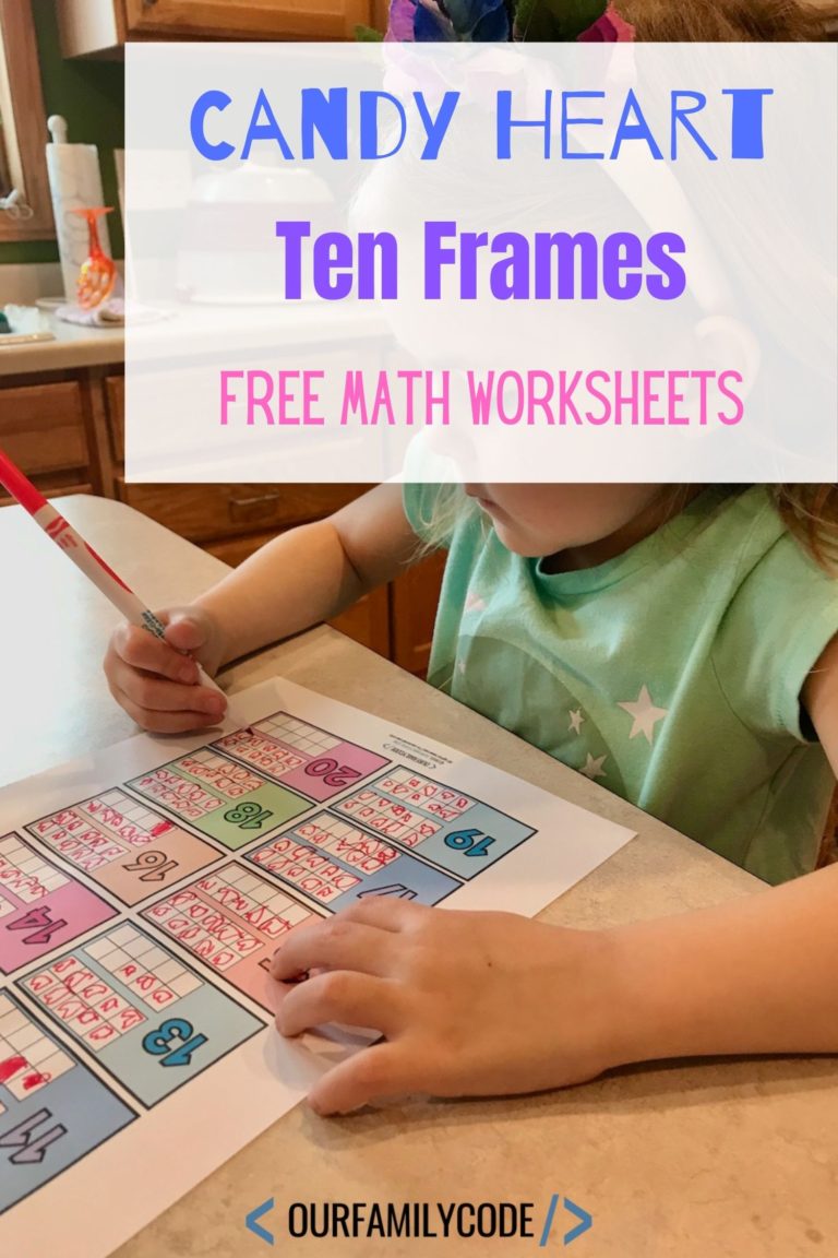Candy Heart Ten Frames: Valentine's Day Math - Our Family Code