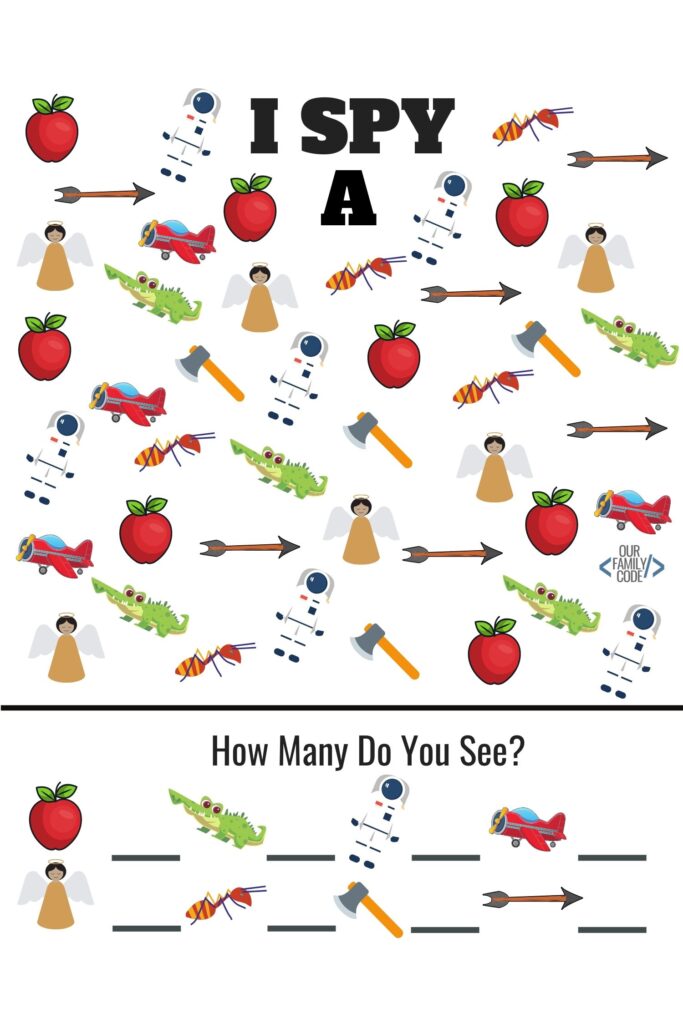 I Spy ABC Worksheets for Letter Recognition - Our Family Code