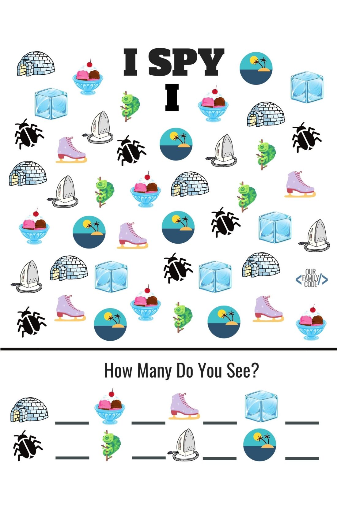 I Spy ABC Worksheets for Letter Recognition - Our Family Code