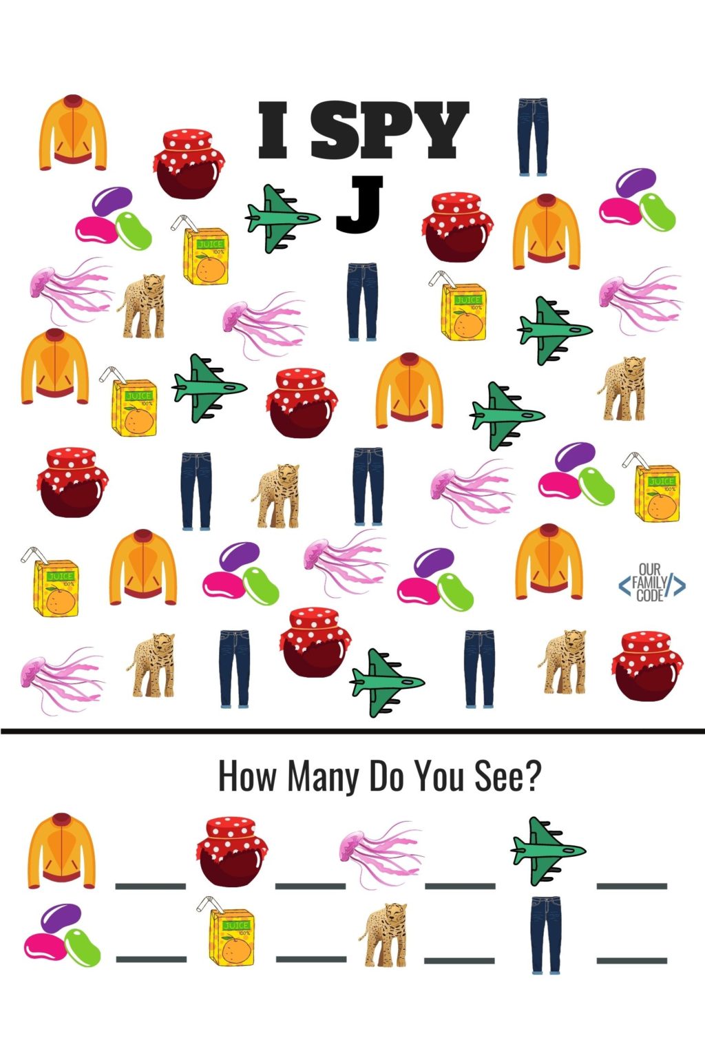 I Spy ABC Worksheets for Letter Recognition - Our Family Code