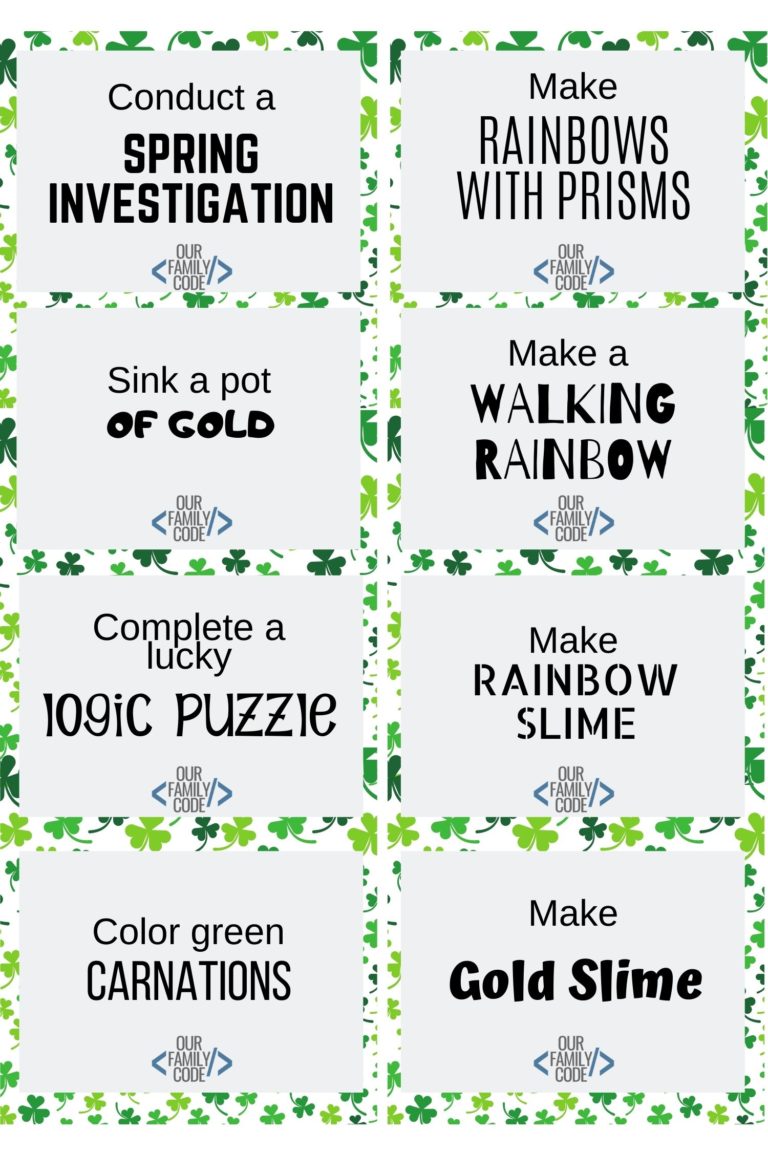 St. Patrick's Day STEM Challenge Cards - Our Family Code