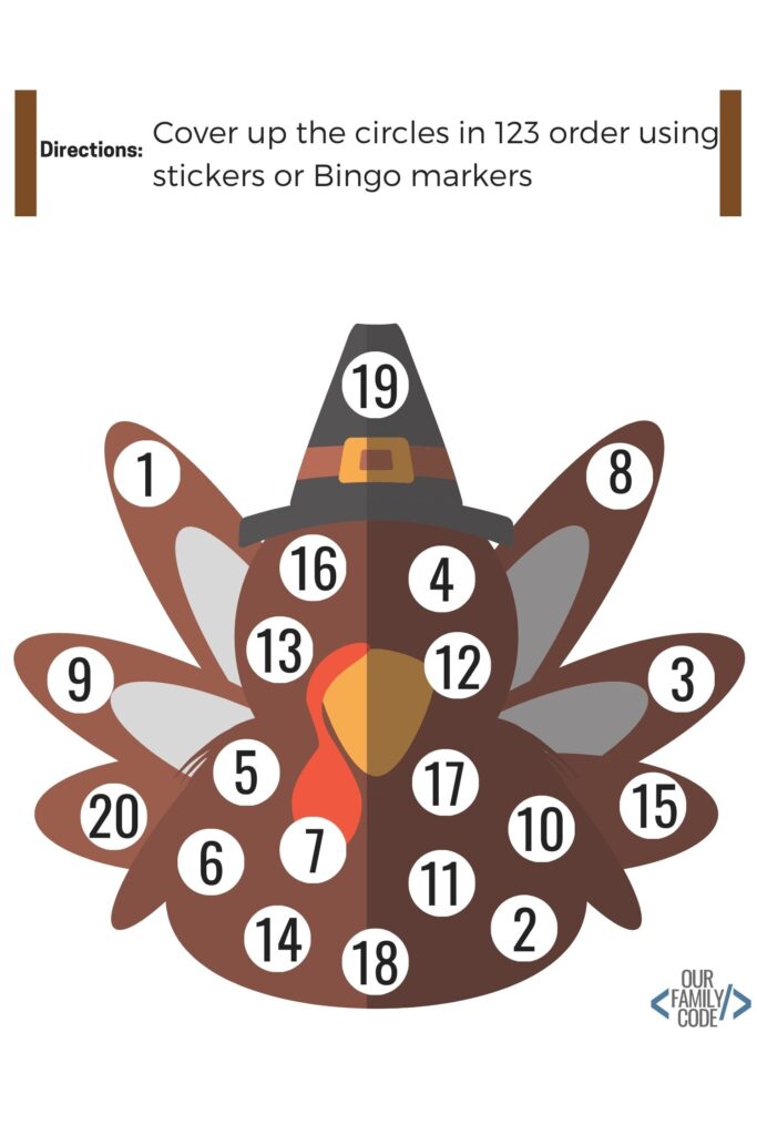 Free Thanksgiving Activity Worksheets for Kids - Our Family Code