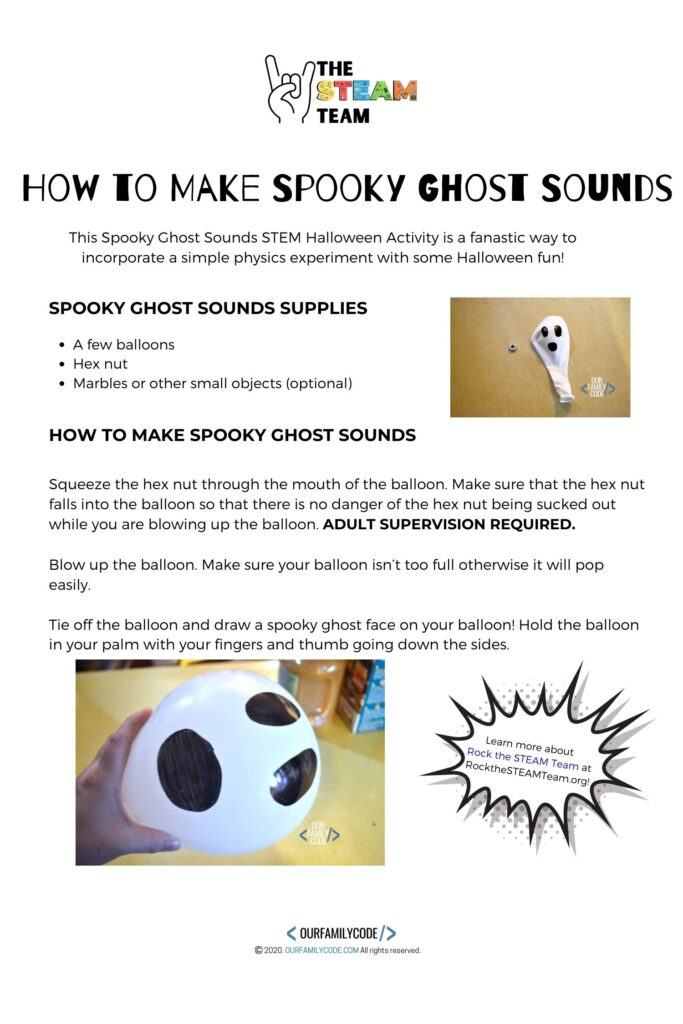 How to Make Spooky Ghost Sounds STEM Activity - Our Family Code