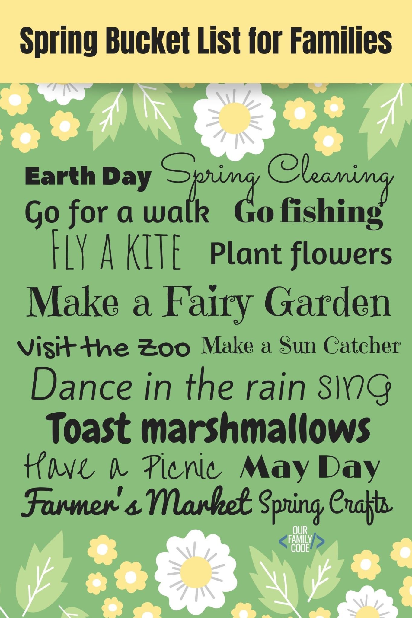 Spring Bucket List for Families to Get Outside - Our Family Code