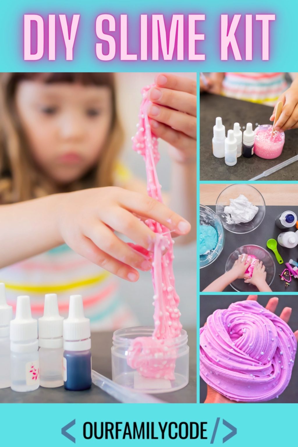 DIY Slime Kit & Free Printable Saline Slime Recipe - Our Family Code