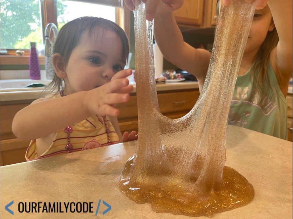 DIY Slime Kit & Free Printable Saline Slime Recipe - Our Family Code