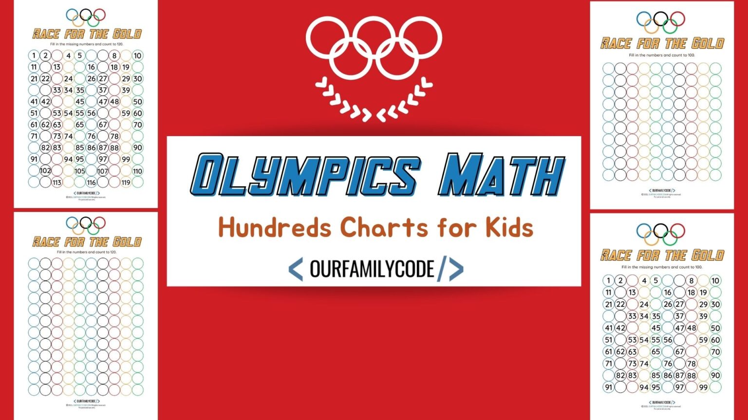 Olympic Hundreds Chart: Fill in the Olympic Rings - Our Family Code